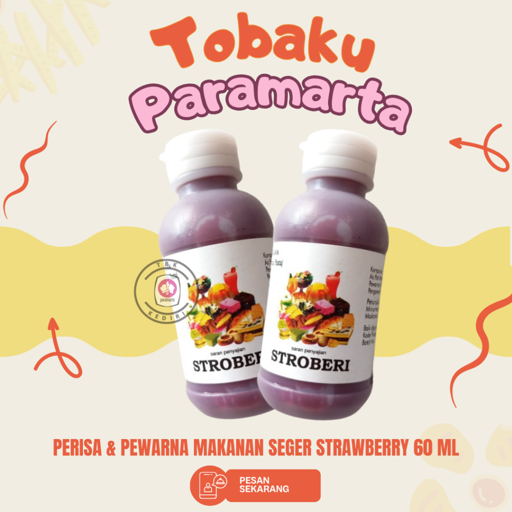 Jual PERISA DAN PEWARNA MAKANAN SEGER RASA STRAWBERY 60 ML / PERISA DAN ...