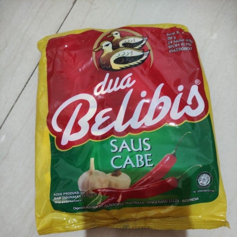 Jual Dua belibis saus cabe sachet 216 gram isi 24 sachet @9 gram ...