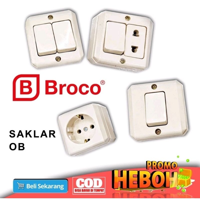 Jual BROCO OB Saklar Lampu Outbow Tempel SNI Kuningan Asli Tembaga ...