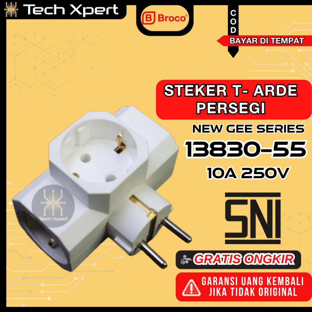 Jual STEKER T ARDE BROCO 13830-55 WHITE PERSEGI | Shopee Indonesia