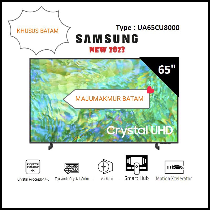 Jual SAMSUNG SMART TV 4K UHD 65 INCH SERIES 65CU8000 CRYSTAL UHD ( BATAM SAJA ) | Shopee Indonesia