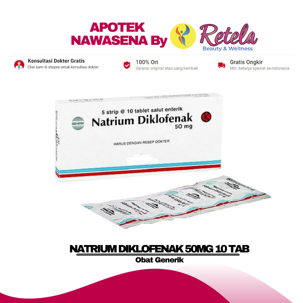 Jual NATRIUM DIKLOFENAK 50MG 1 STRIP 10 TABLET | Shopee Indonesia