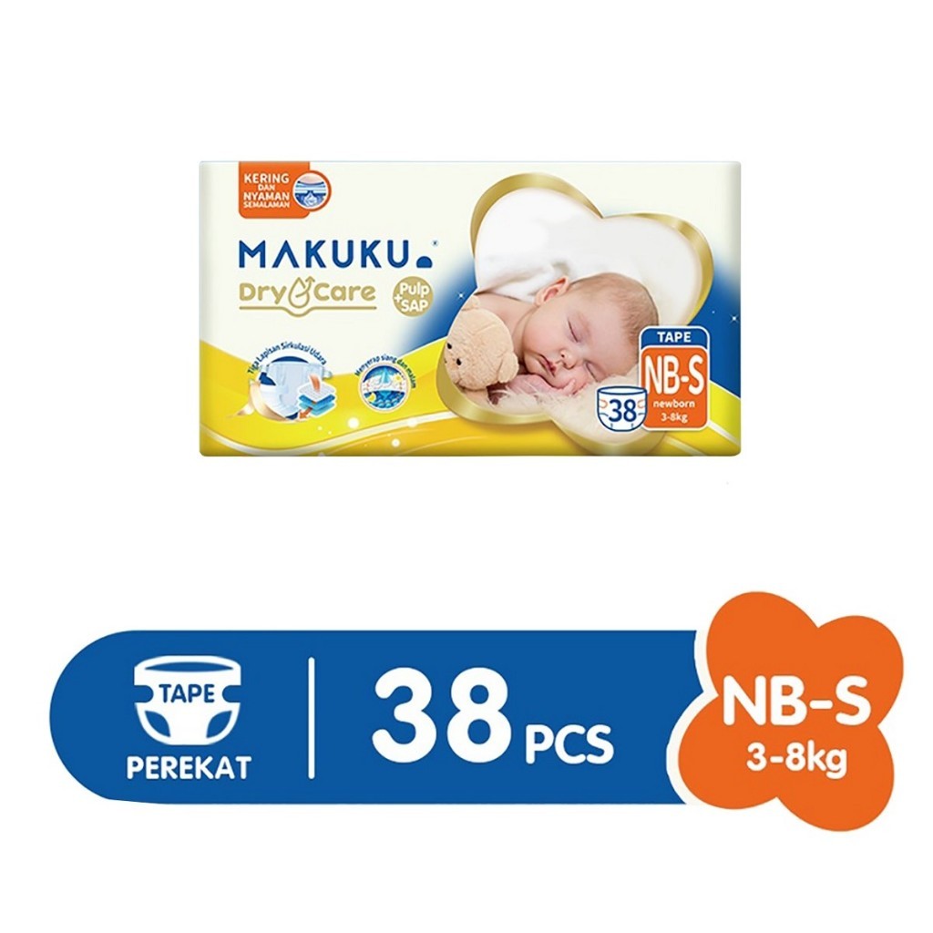 Jual MAKUKU Diapers Dry Care Type Celana/ Perekat Popok Bayi NB-S 38/M30/L28/XL24/XXL22 Popok ...
