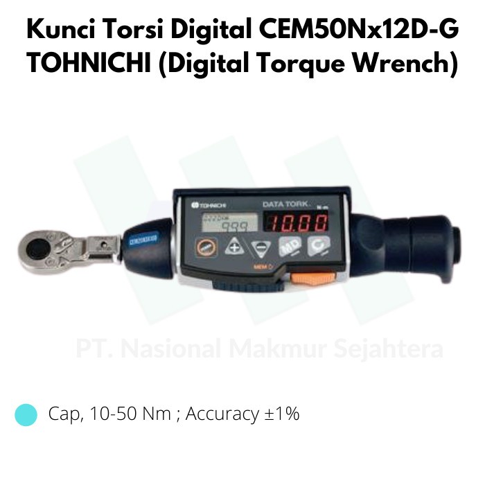 Jual Kunci Torsi Digital CEM50Nx12D-G TOHNICHI (Digital Torque Wrench ...