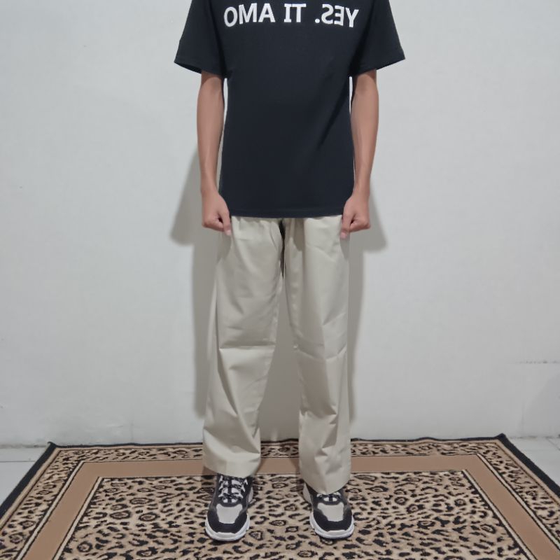 Jual Uniqlo Japan Cream Chino Pants Baggy Original | Long Pants Chino ...