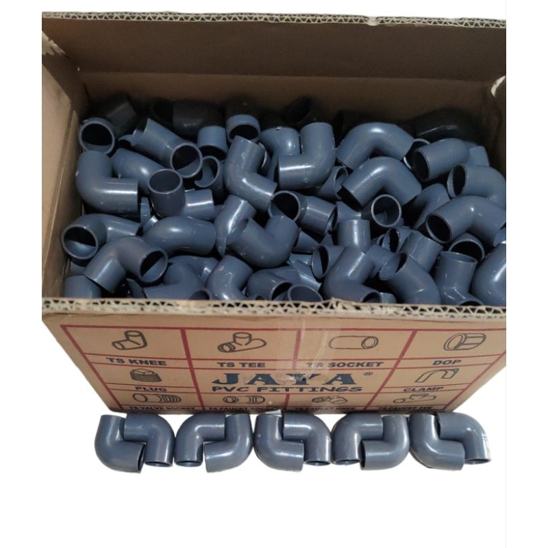 Jual ELBOW PVC KNEE || ELBOW L PVC KENI 3/4 MERK JAYA ORI 1 DUS ISI 250 ...