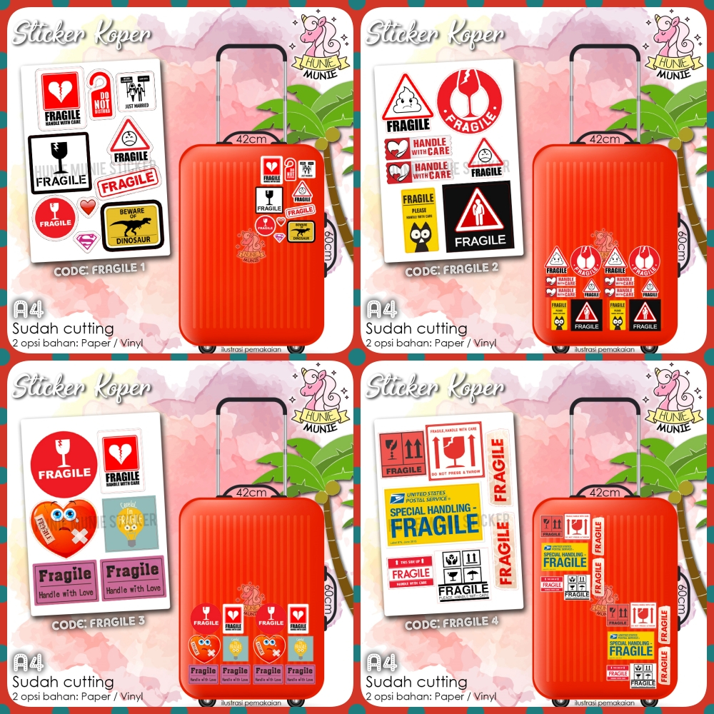 Jual Sticker Koper - Fragile SERIES - Stiker Luggage Suitcase Pecah ...