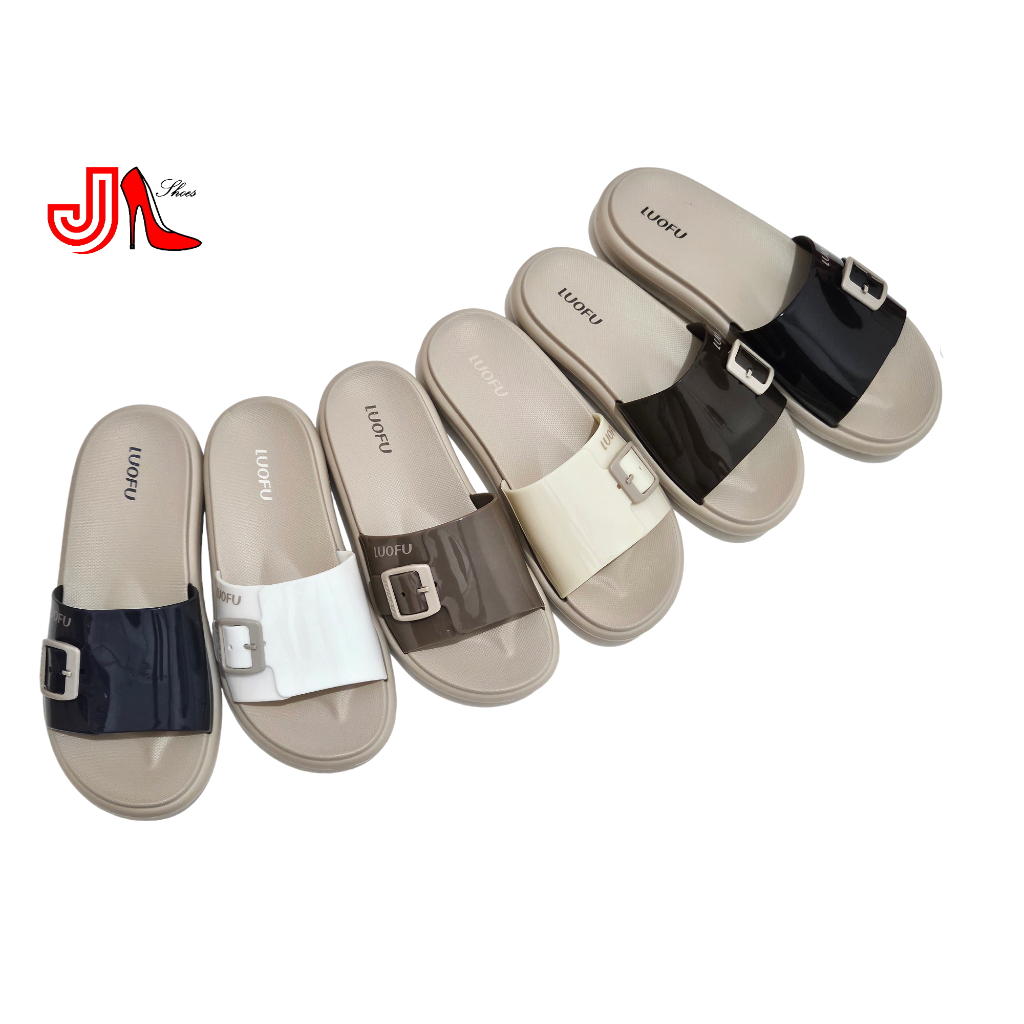 Jual LUOFU E7213-SM6WK Sandal Selop Gesper Jelly Karet Wanita Eva ...