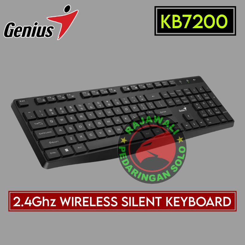 Jual GENIUS WIRELESS SILENT KEYBOARD KB7200 KIBOD PC WIRELESS | Shopee ...