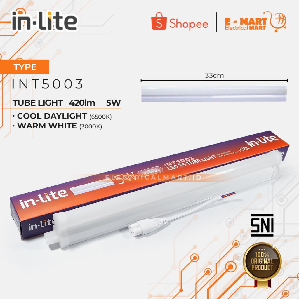 Jual INLITE Lampu LED T5 Batten In-Lite 5W 10W 14W 20W INT5003 TL5 Etalase | Shopee Indonesia