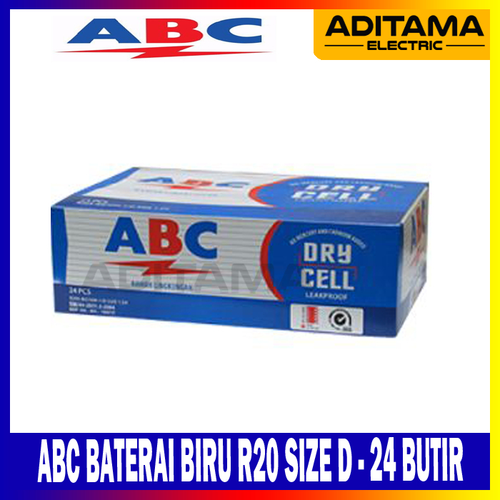 Jual BATERAI ABC BIRU BESAR R20 SIZE D ISI 24 PCS | Shopee Indonesia