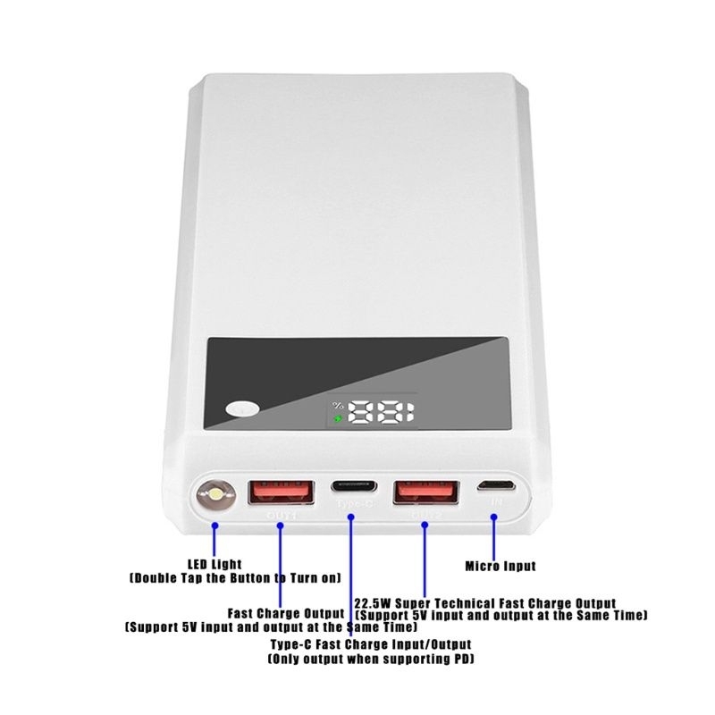 Jual Casing Power Bank Diy fash charger 10x18650 Bisa dibuka tutup ...