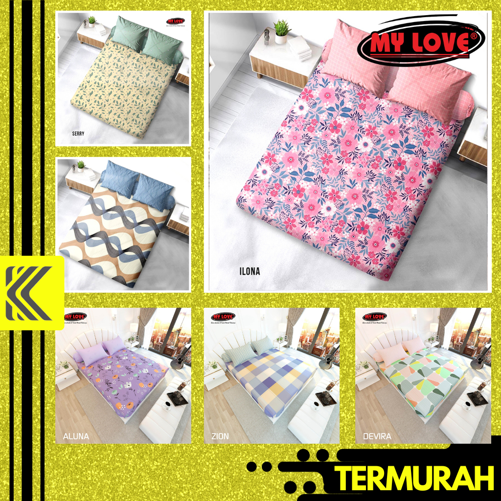 Jual Sprei My Love Motif Terbaru 160X200 180X200 King Queen Single NO 1 ...