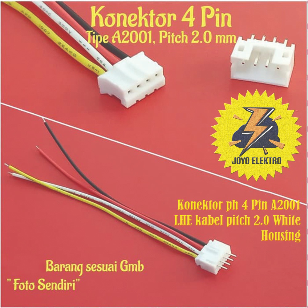 Jual Konektor ph 4 Pin A2001 LHE kabel pitch 2.0 White Housing Konektor ph 4 Pin | Shopee Indonesia