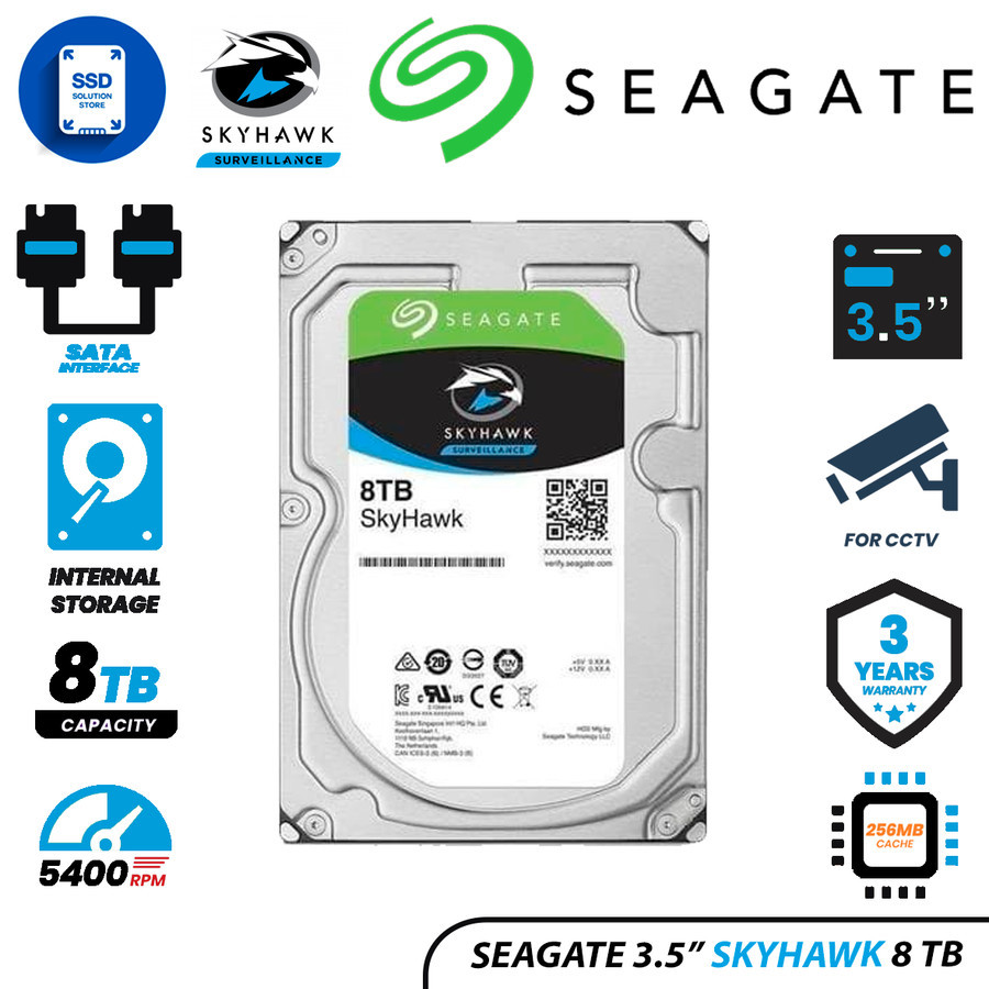 Jual Seagate Skyhawk 8TB Harddisk CCTV Garansi Resmi | Shopee Indonesia