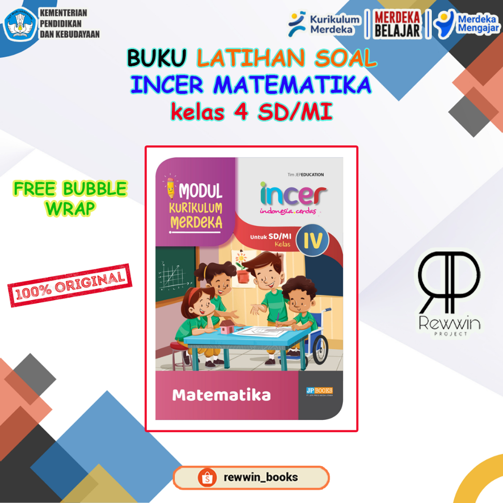 Jual Buku Latihan Soal Matematika SD Kelas 4 Incer - Kurikulum Merdeka ...