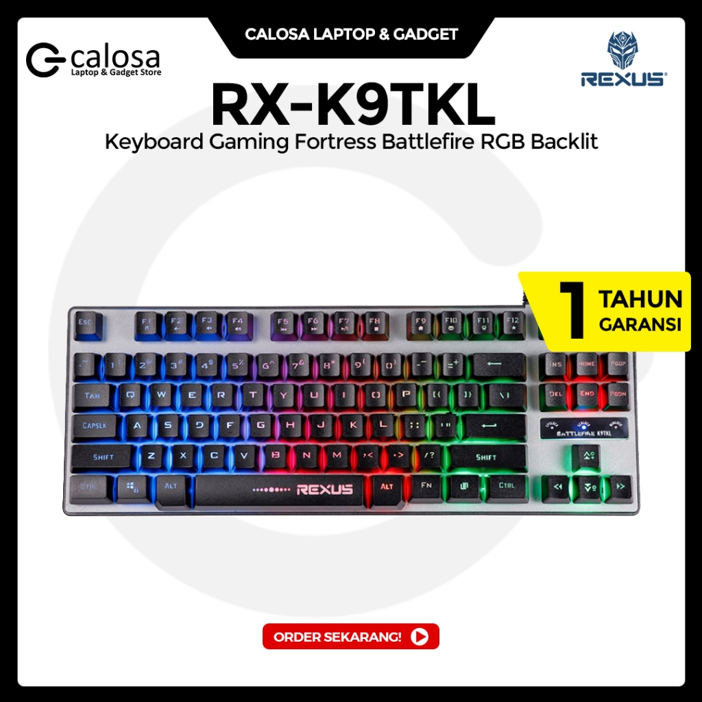 Jual KEYBOARD GAMING REXUS T9 TKL FORTRESS BATTLEFIRE BACKLIT RGB ...