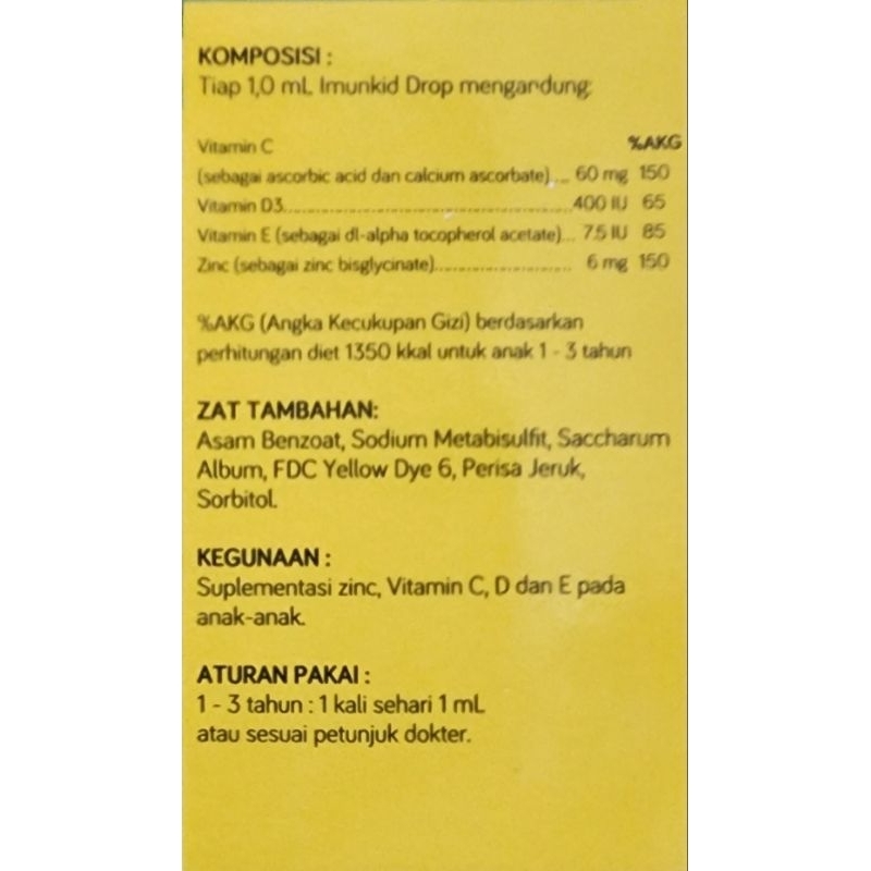 Jual IMUNKID DROP 15 ML / SYRUP 60 ML - vitamin imunitas terlengkap ...
