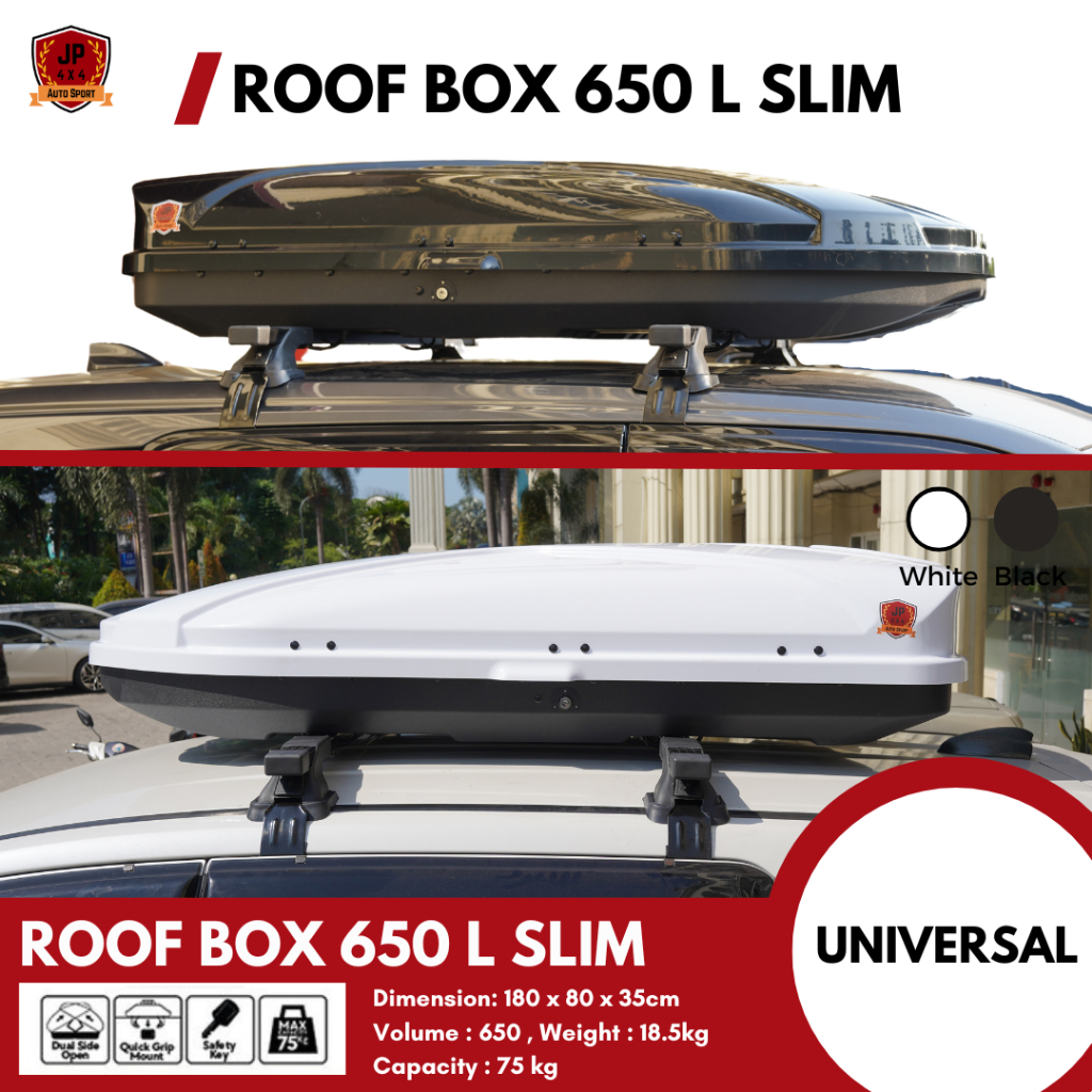 Jual Roof Box Auto Box Universal 650L - Hitam/Putih | Shopee Indonesia