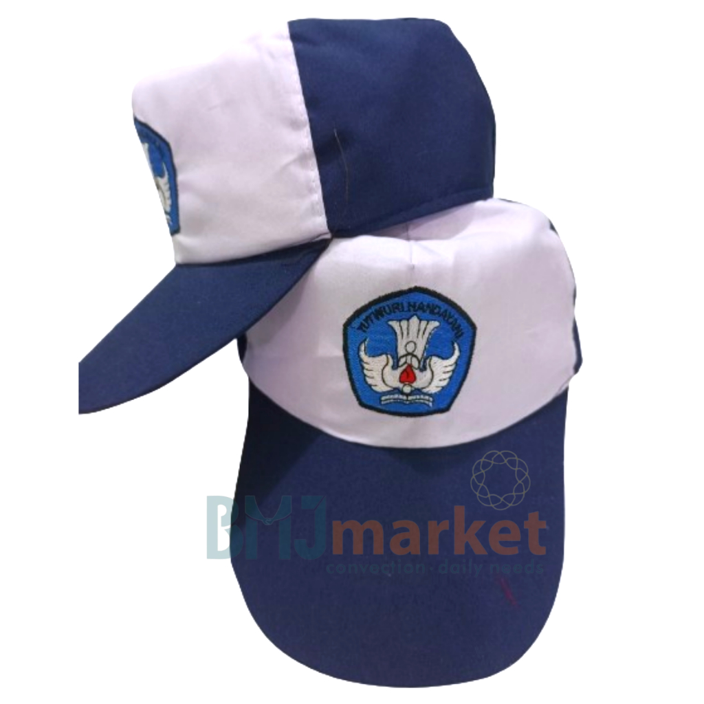 Jual Topi SMP Biru Putih Logo Full Bodrir Biru | Shopee Indonesia