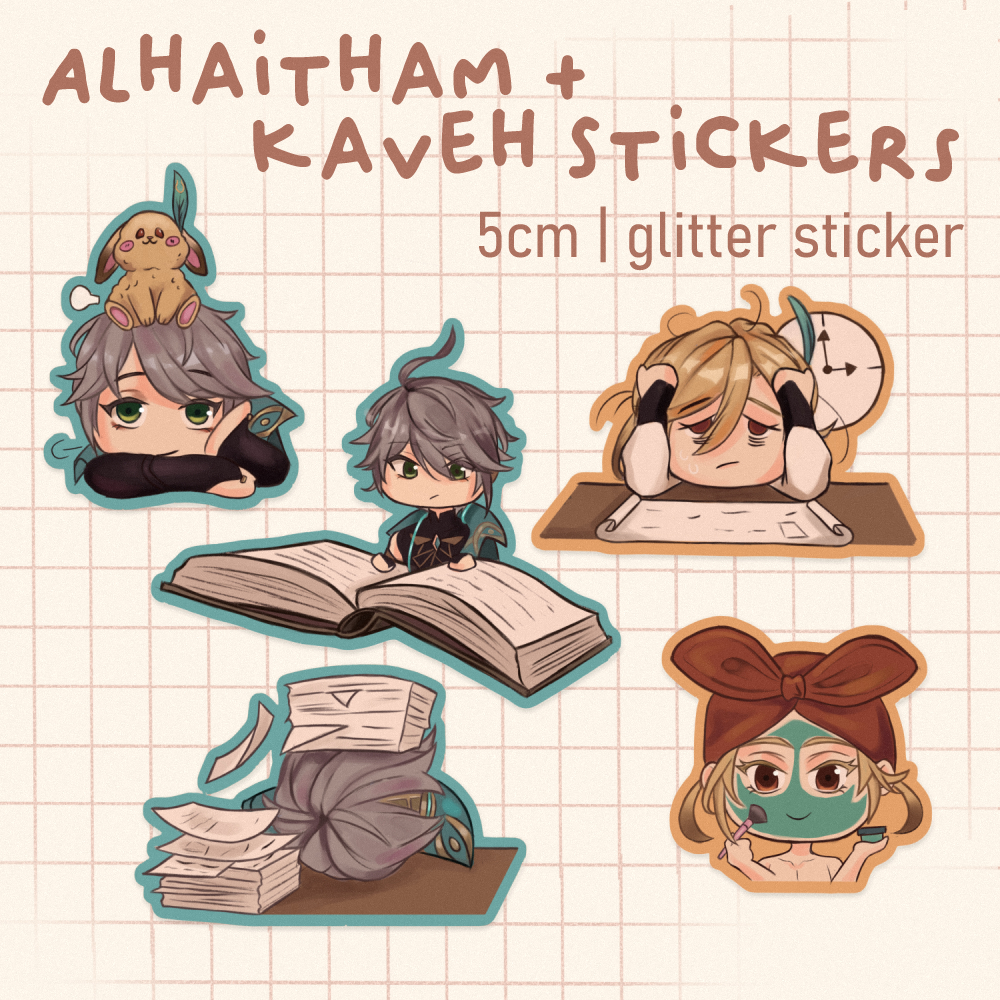 Jual [FAN MADE MERCH] Alhaitham & Kaveh - Die Cut Stickers | Shopee ...