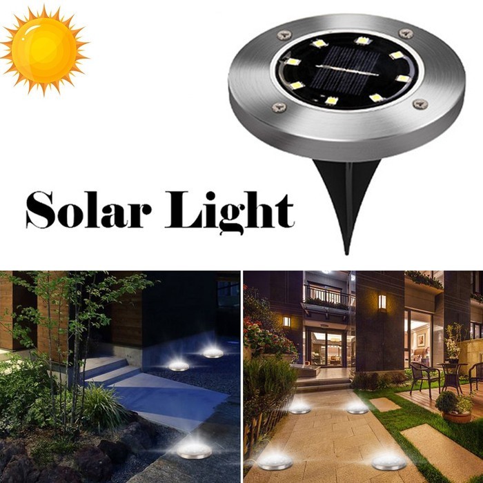 Jual (SET 2PC) Lampu Taman Tancap 4 Led Tanam Pavling Bulat Garden ...