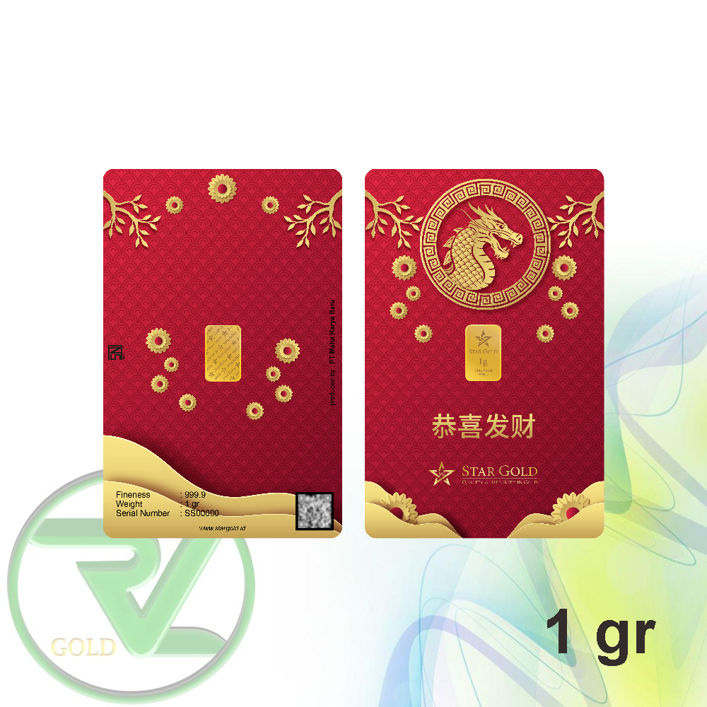 Jual Rvl Gold Logam Mulia StarGold Dragon Series 02 berat 0.5 dan 1 ...
