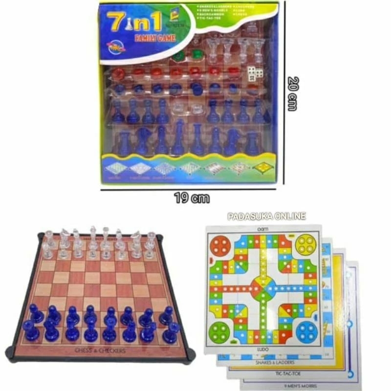 Jual MAGNETIC BOARD GAME 7in1 FAMILY GAME / CATUR / ULAR TANGGA / LUDO ...