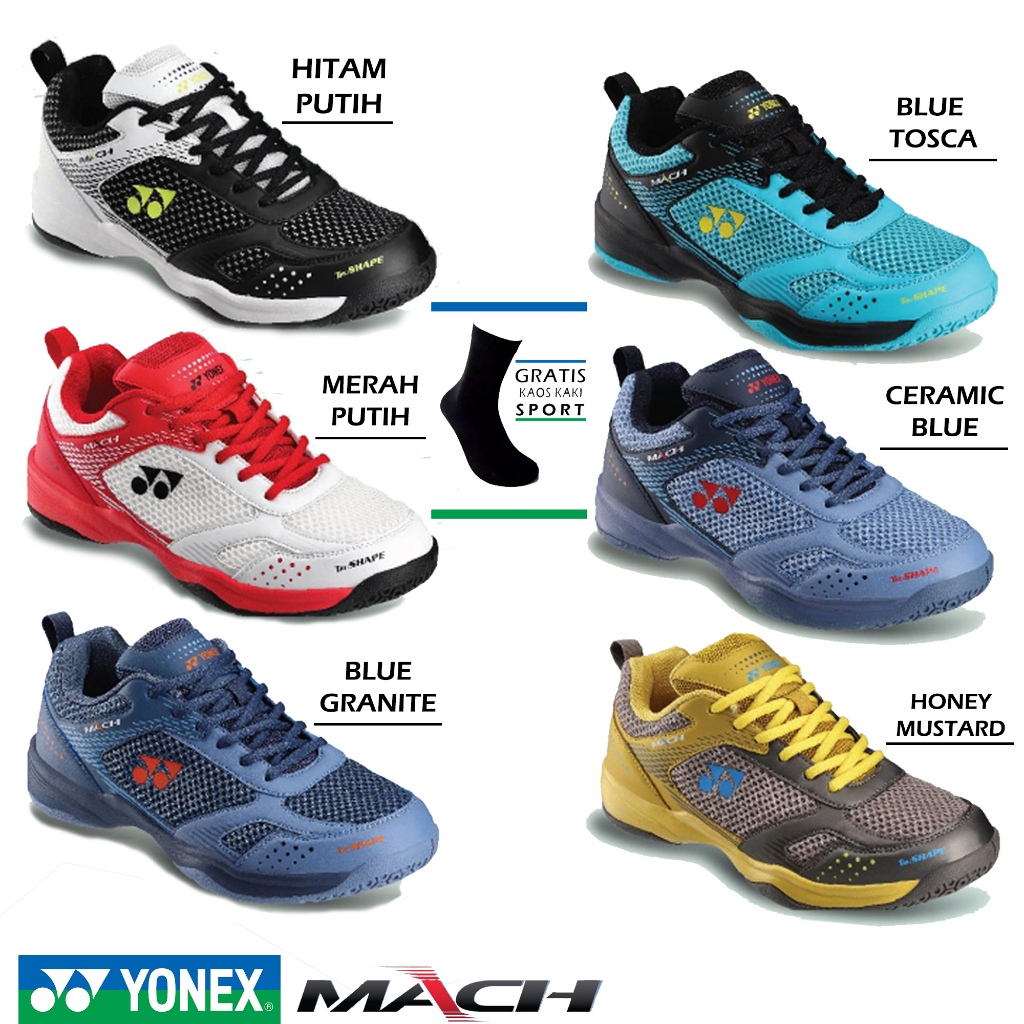 Jual Sepatu Badminton Yonex Mach Original Free Kaos Kaki - Yonex Series ...