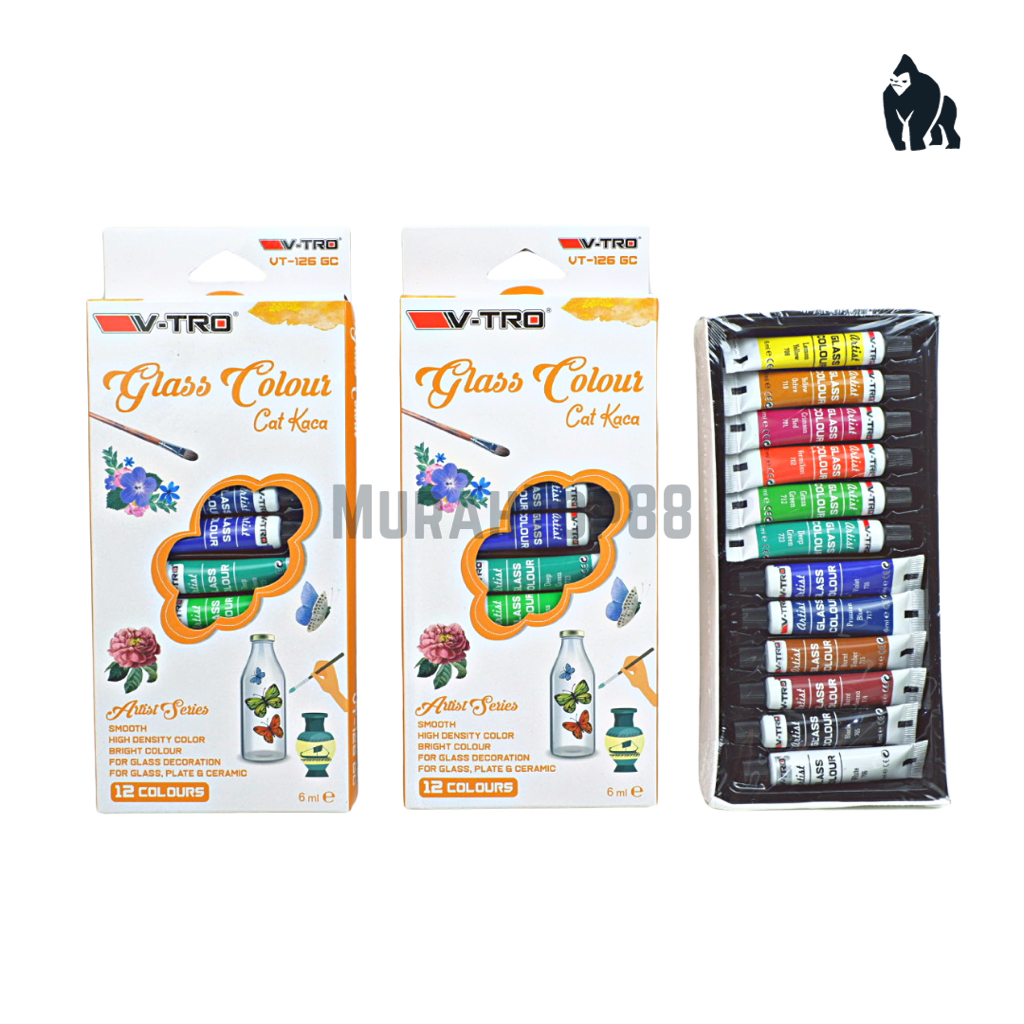 Jual Cat Kaca Glass Colour V-tro 12 Warna / Glass Color Painting Set ...