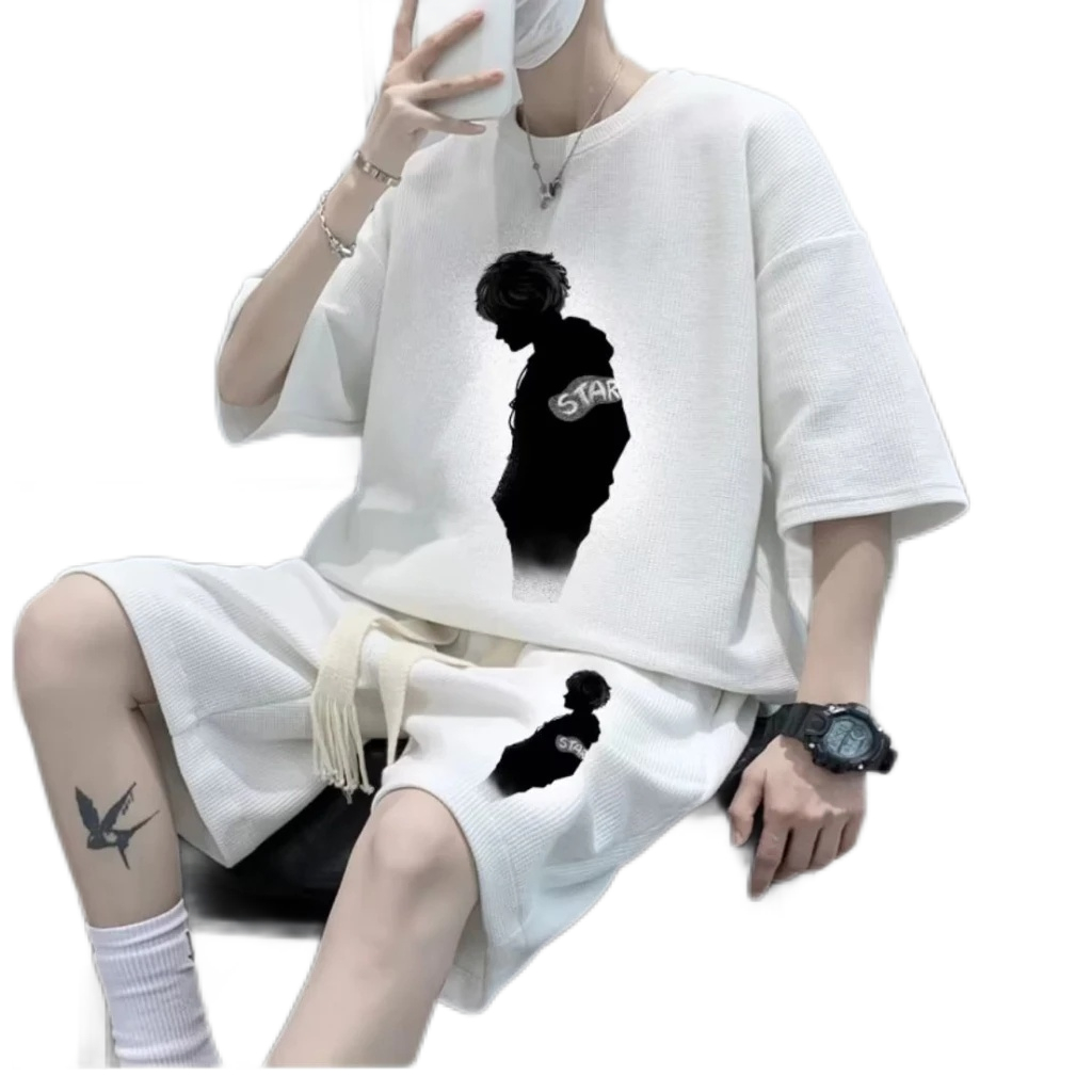 Jual Ssmy TZ38 Hitam People Desain One Set Baju Kaos+ Celana Short ...