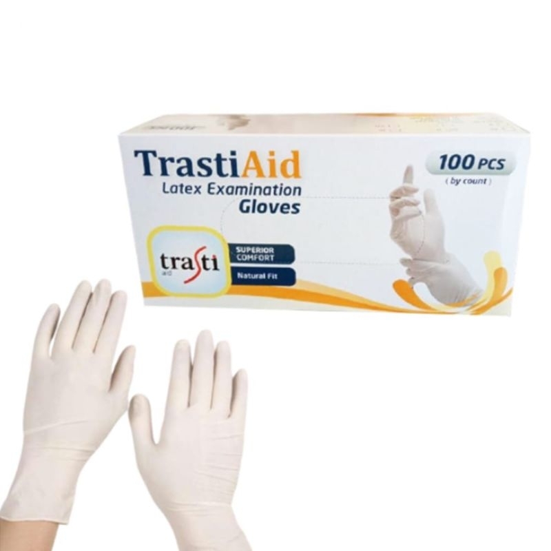 Jual Sarung Tangan Karet / Trasti Aid / disposable gloves / safeglove ...