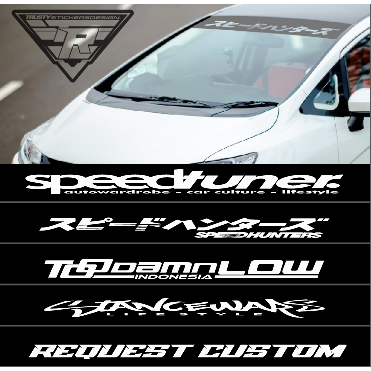 Jual Sticker kaca Depan speedhunter kanji blok kaca mobil Windshield ...