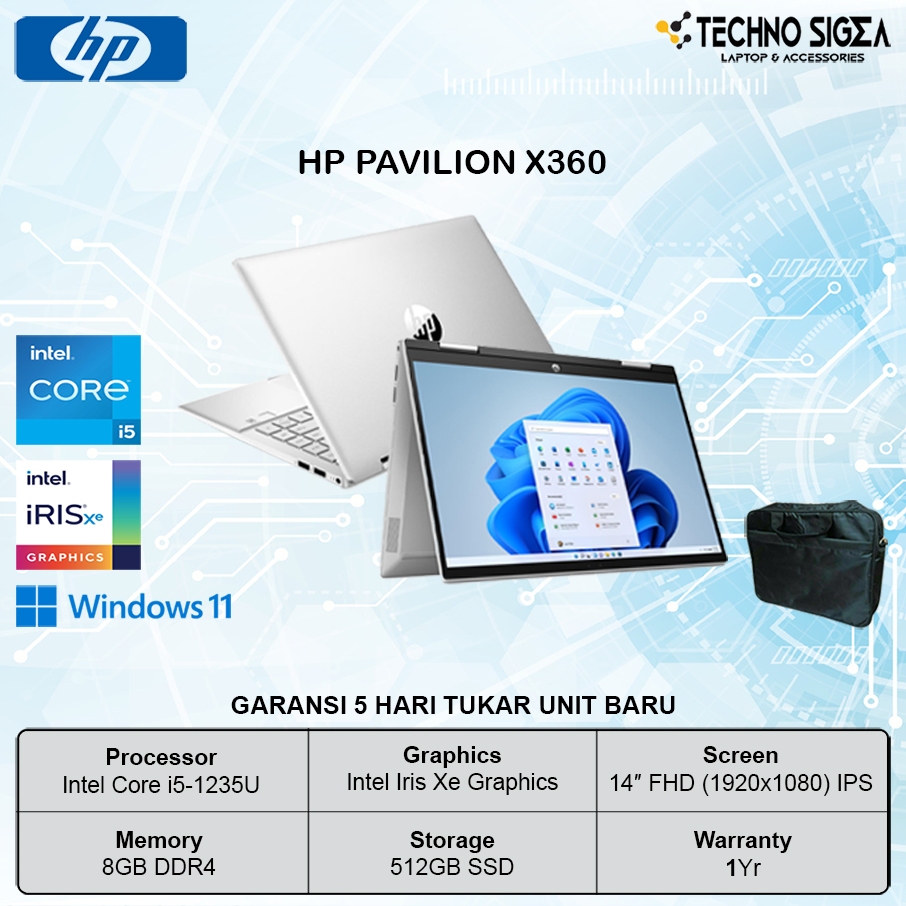 Jual HP Pavilion X360 14 TOUCH i5 1235 8GB 512GB 14.0 FHD IPS | Shopee ...