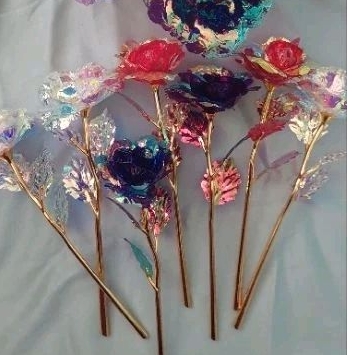 Jual BUNGA MAWAR HIASAN DEKORASI pertangkai || GOLD FOIL ROSE ...