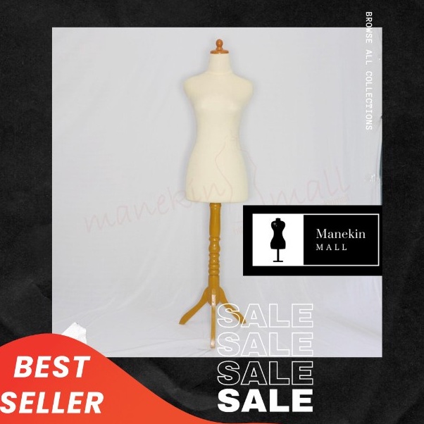 Jual Hadir Terpopuler Manekin Wanita DM Krem Kaki Kayu Patung Baju ...