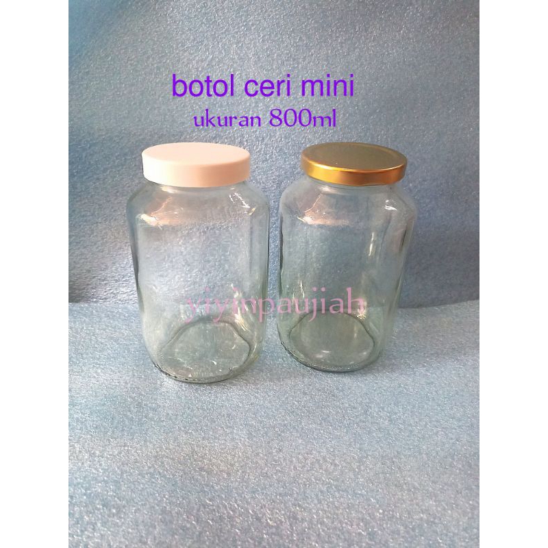 Jual Botol kaca+tutup botol ceri mini/toples kacang ukuran 800ml ...