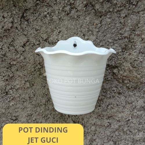 Jual Pot Tempel Dinding Guci 22cm Putih Bahan Plastik Murah | Shopee ...