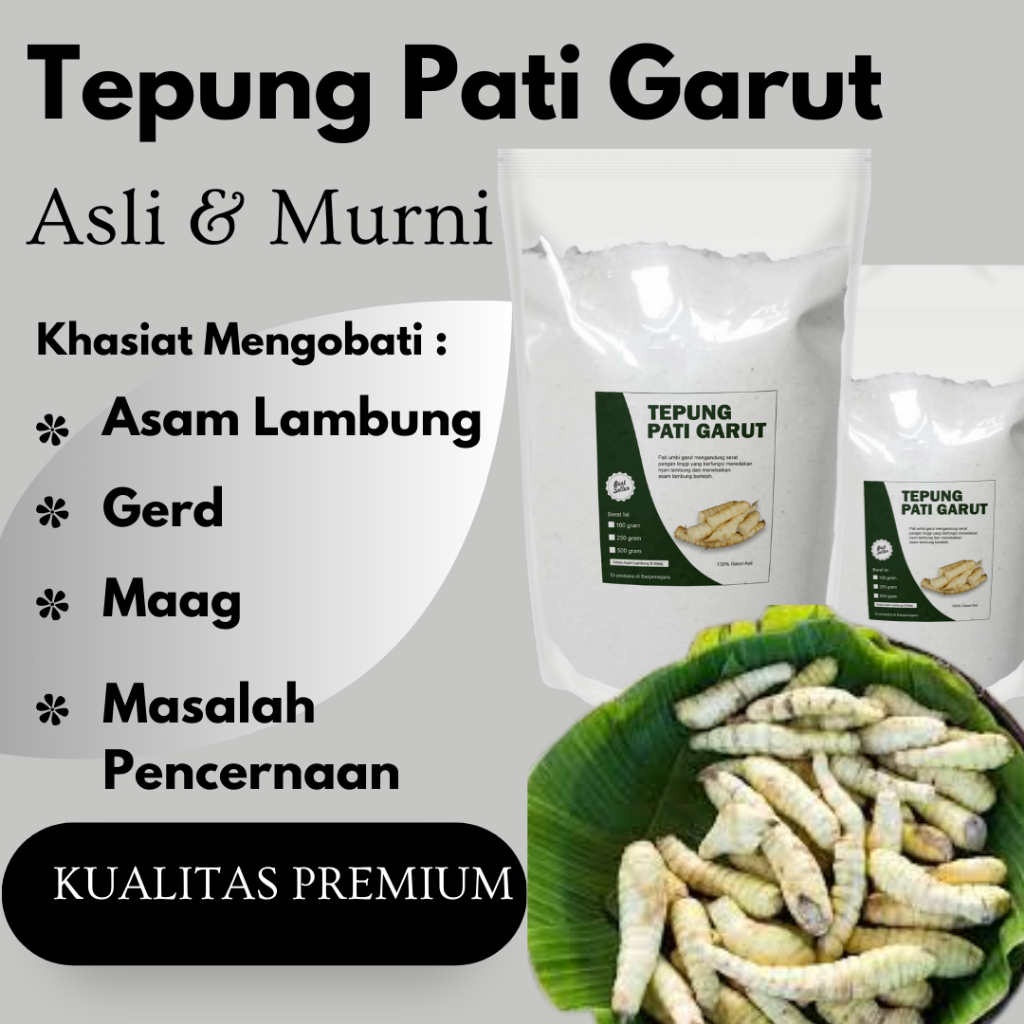 Jual TEPUNG GARUT/PATI ASAM LAMBUNG/ANGKRIK /ARROWROOT 500Gr | Shopee ...