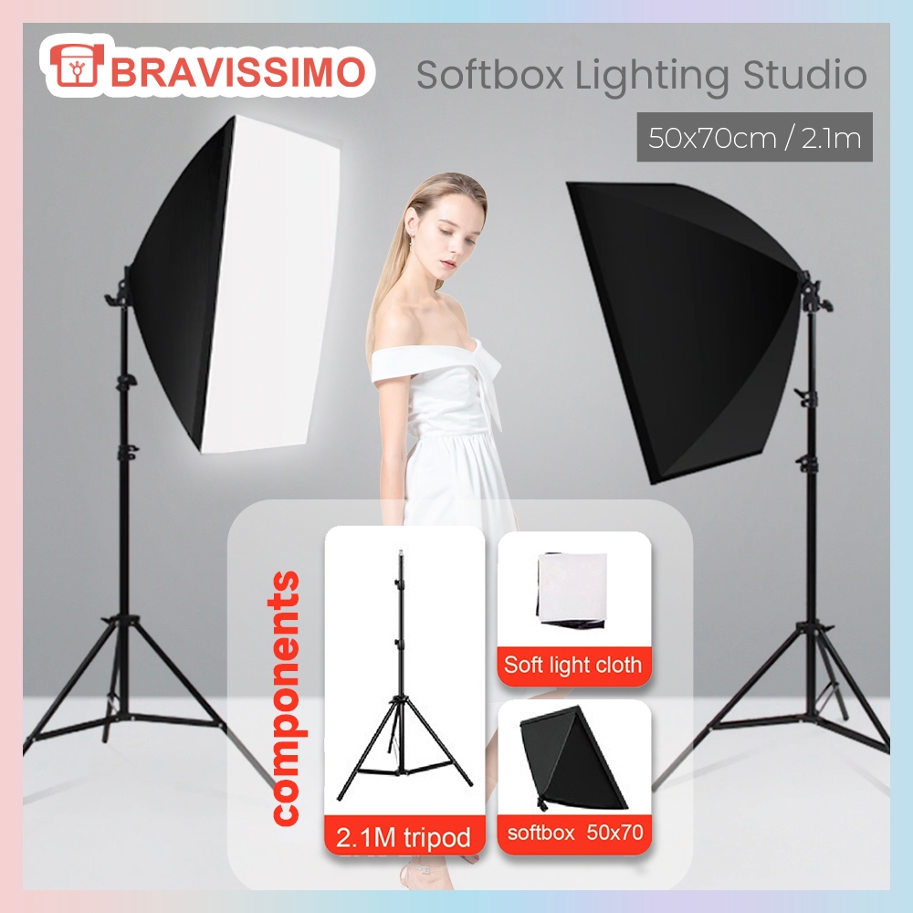 Jual Softbox Lighting Studio Paket Studio50x70cm + 2.1M Tripod ...