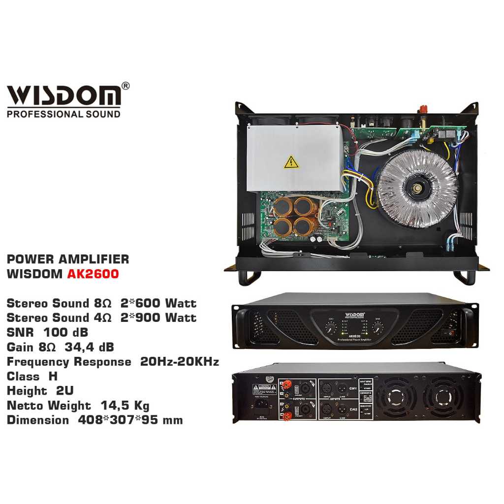 Jual Wisdom AK2600 2-Channel Power Amplifier Wisdom Ak-2600 | Shopee ...