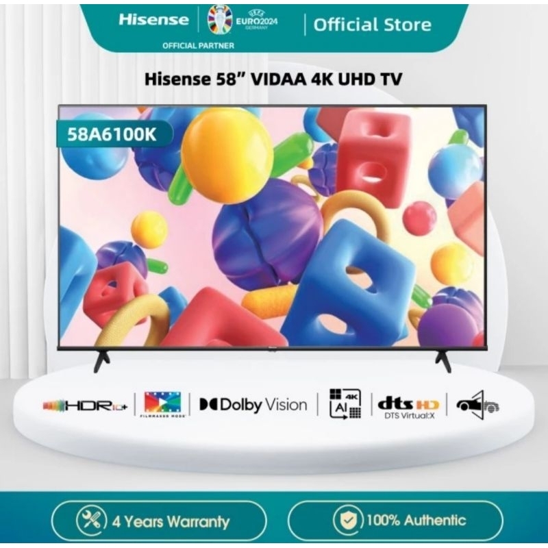 Jual HISENSE 58A6100K LED TV 58 inch Smart Digital 4K UHD TV | Shopee ...