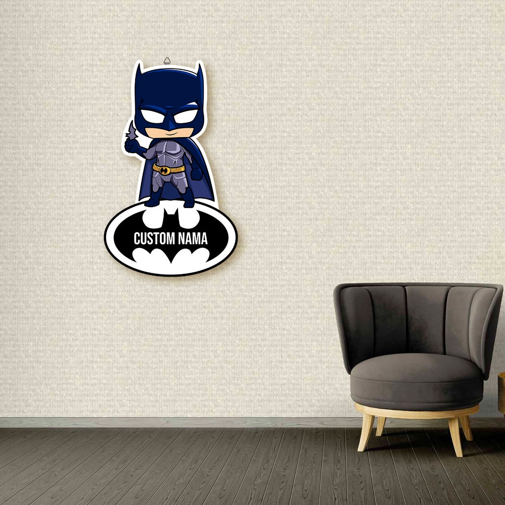 Jual Hiasan Dinding Pola Unik Superhero Batman Custom Nama ...