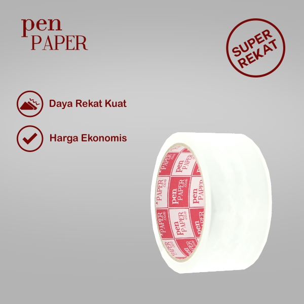 Jual Lakban Bening Premium Pen Paper 48MM x 100 Yard Tebal Super Rekat ...