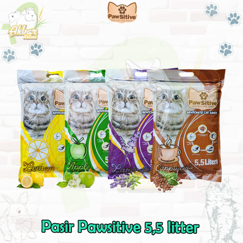 Jual Pasir Kucing Gumpal Wangi Pawsitive 5,5 liter | Pasir Kucing ...