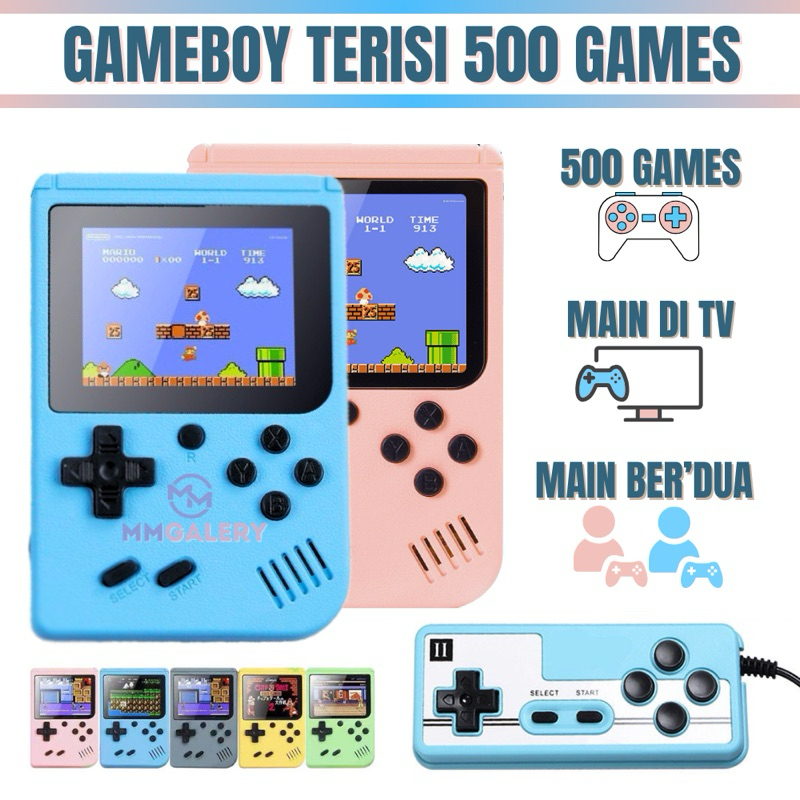 Jual Gameboy Retro 500 in 1 Games Mini Portabel SUPRIME Red Series ...