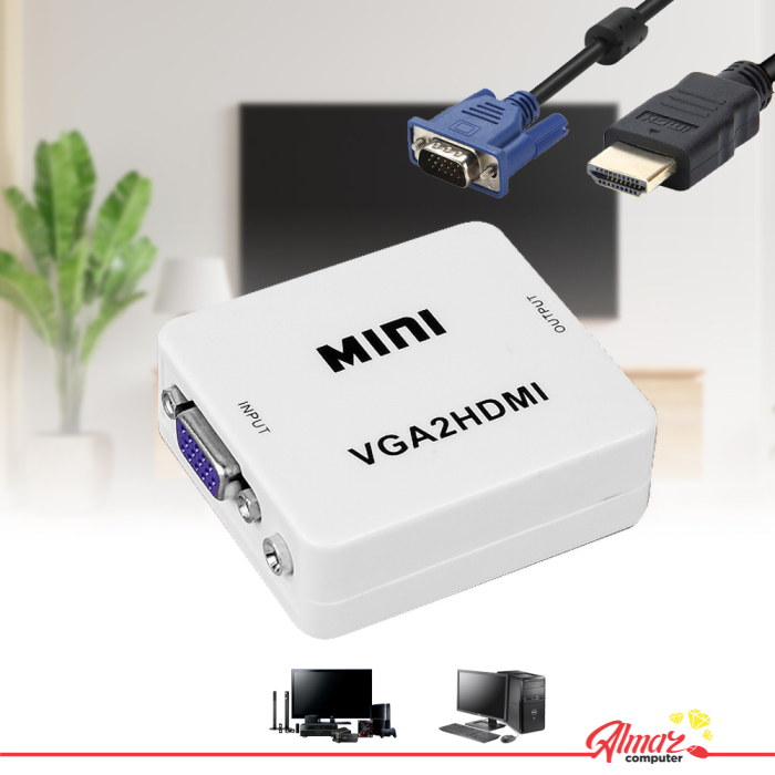 Jual Mini VGA To HDMI Converter High Definition 1080P Plug & Play ...