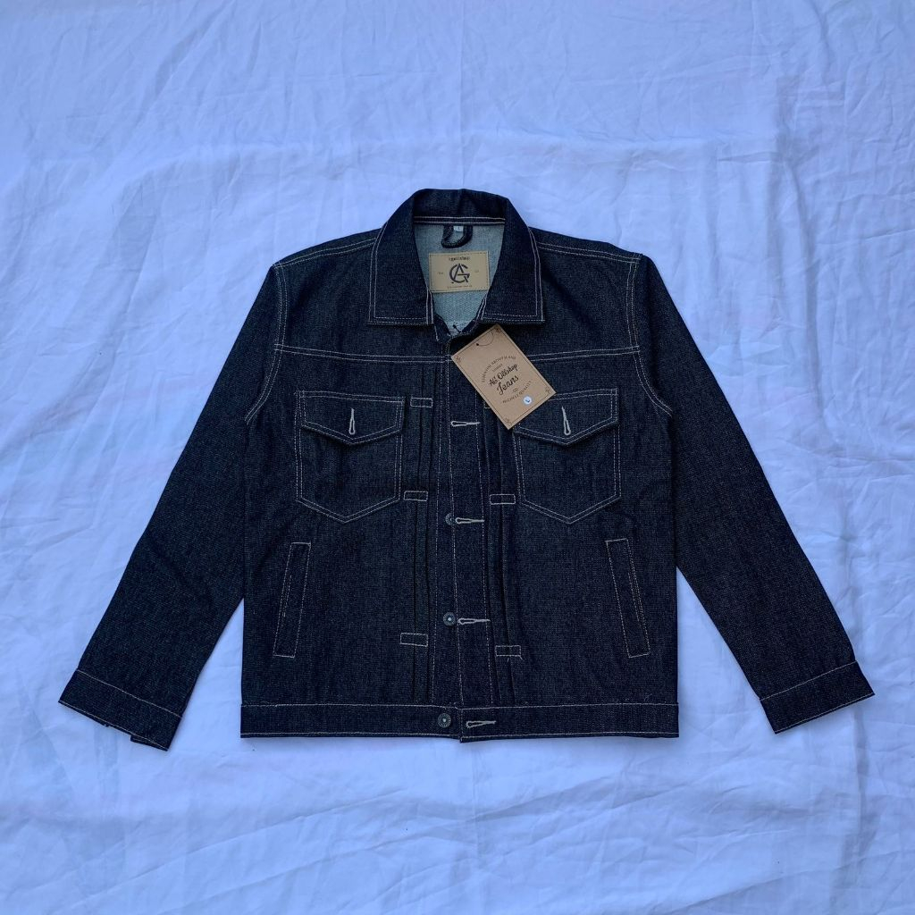 Jual AG.DENIM JAKET DENIM TRUCKER 14 oz RAW DENIM | Shopee Indonesia