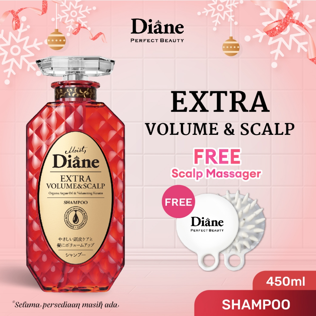 Jual Moist Diane Extra Volume & Scalp Shampoo 450ML (Made In Japan) FREE Scalp Massager | Shopee ...