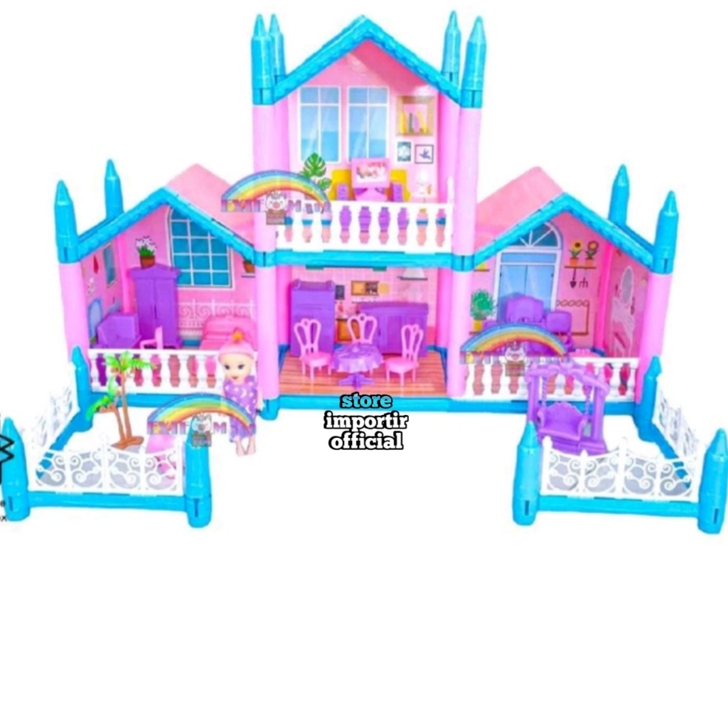Jual Mainan Anak Rumah Rumahan Boneka SS1326 Dream House 4 Ruangan Build DIY The Villa | Mainan ...
